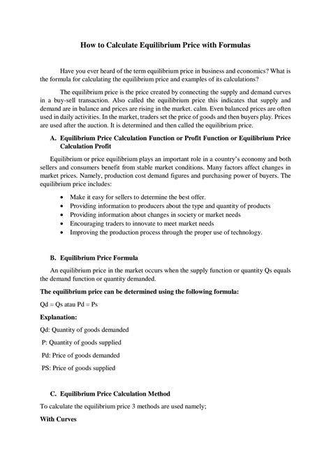 SOLUTION How To Calculate Equilibrium Price With Formulas Studypool