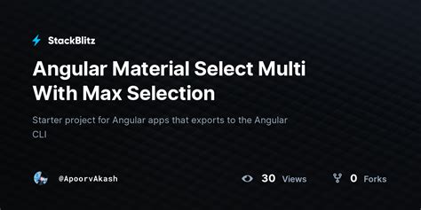Angular Material Select Multi With Max Selection Stackblitz