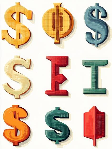 Colorful Dollar Sign And Currency Symbols Premium Ai Generated Image