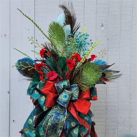 Peacock Christmas Tree Topper Etsy