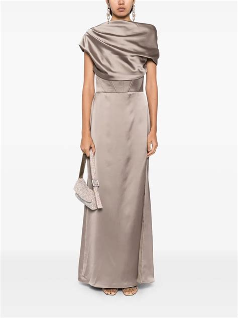 Amsale Off Shoulder Corset Dress Green Farfetch