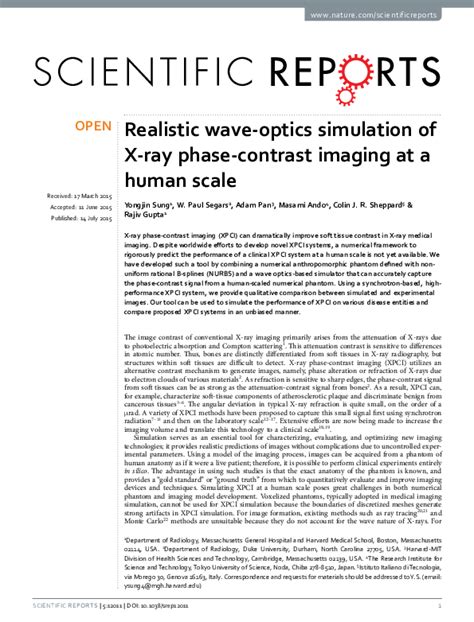Pdf Realistic Wave Optics Simulation Of X Ray Phase Contrast Imaging
