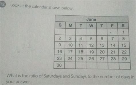solved 2 look at the calendar shown below what is the ratio of