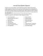 Immunity Exemplar Question Assignment Docx Immunity Concept Question