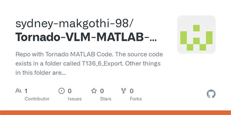 Github Sydney Makgothi 98tornado Vlm Matlab Repo Repo With Tornado