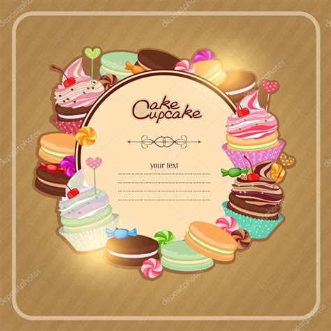 Illustration With Pastries To The Menu Bakeries Card — Stock Vector