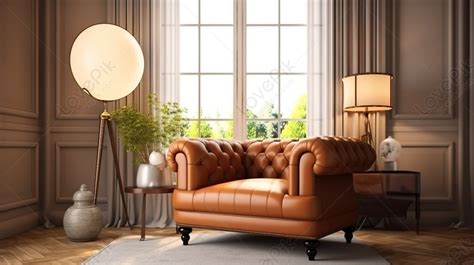 시대를 초월한 빈티지 거실 인테리어 갈색 가죽 의자 배경을 갖춘 3d 렌더링 거실 배경 테리 배경 갈색 방 배경 이미지 Hd 거실 테리 갈색 방 배경 사진 무료