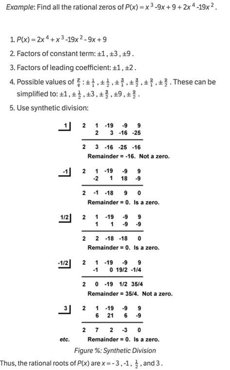 rational zero theorem polynomials
