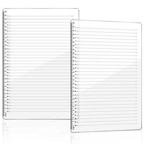 Fainne 2 Pcs Straight Line Stencil 28 Cm Scale Calligraphy Desertcart