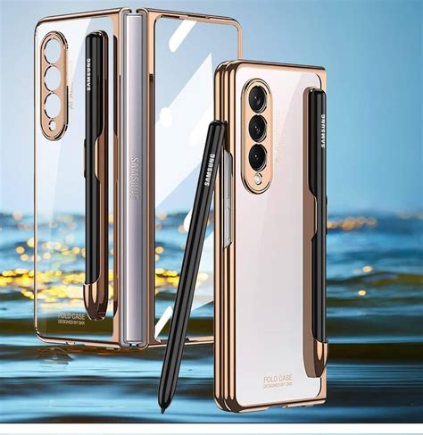 Samsung Fold 3 Case With S Pen Holder Electroplating Texture Fold 3