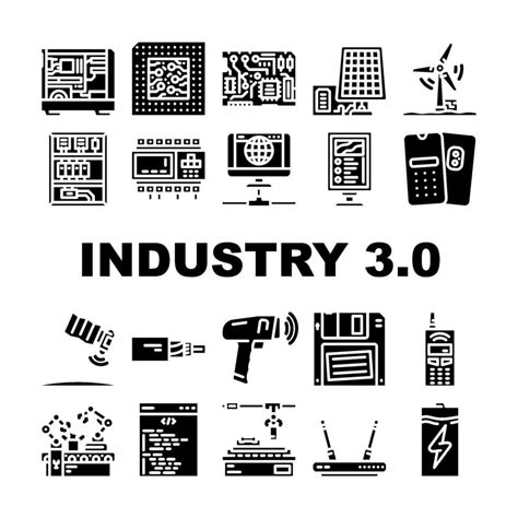Industry 3 Automation Robotics Icons Set 54191056 Vector Art At Vecteezy