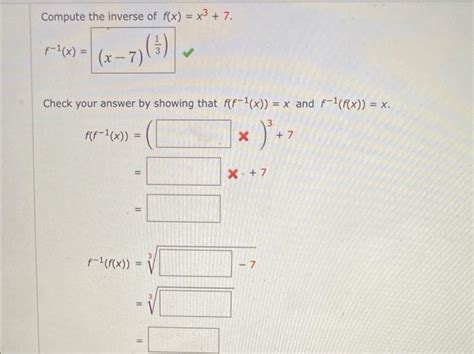 Solved Compute The Inverse Of Fxx37 F−1xx−731