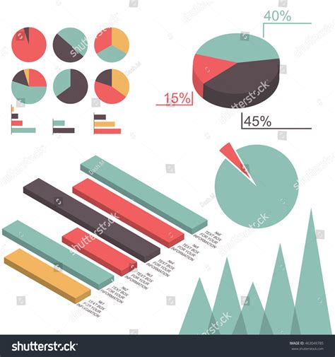 set infographics elements charts graphs diagrams 库存矢量图（免版税）463049785