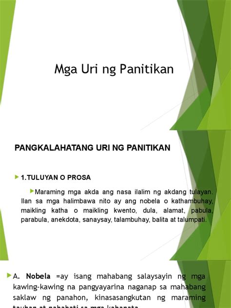 Mga Uri Ng Panitikan Pdf