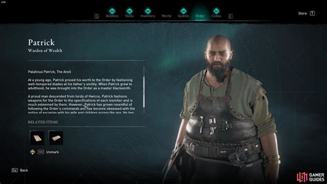 Patrick The Anvil Wardens Of Wealth The Order Of The Ancients