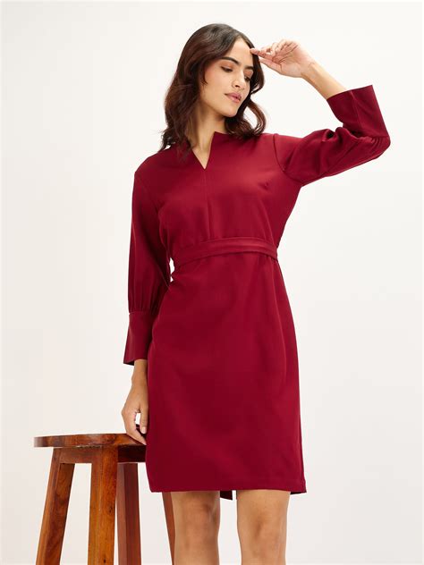 Buy Cardamom Maroon Sheath Dress Maroon Color Dresses For Women