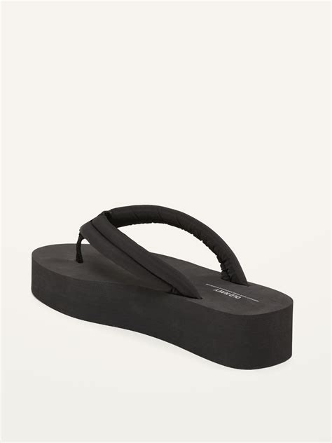 Black Wedge Flip Flops