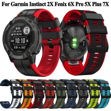 Quick Release 26mm Silicone Watch Band For Garmin Instinct 2X Solar