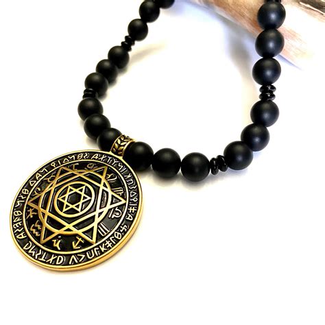 Gold Mens Medallion Necklace Paleo Hebrew Israelite Pendant Etsy