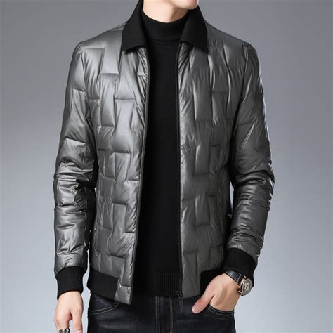 Insulated Square Zig Zag Pattern Duck Down Fill Jacket Gray 2xl Celino Permanent Store