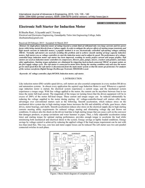 Single Phase Induction Motor With Smooth Start Circuit Diagram