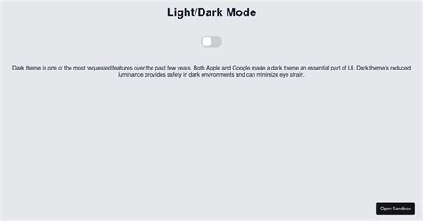 Dark Light Mode Codesandbox