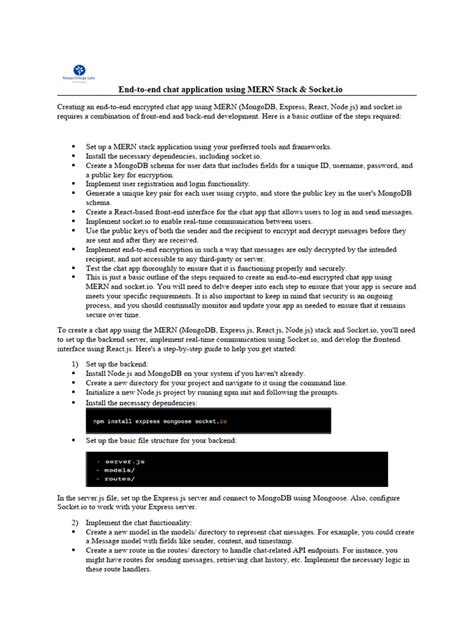 Mern Stack Chat Application 23052023 Pdf