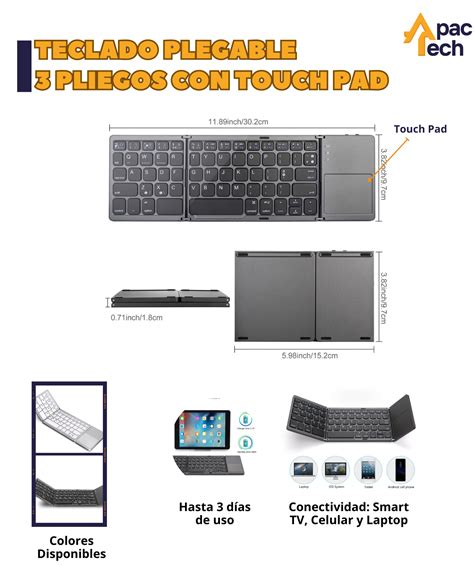 Teclado Inalambrico Plegable Con Touch P