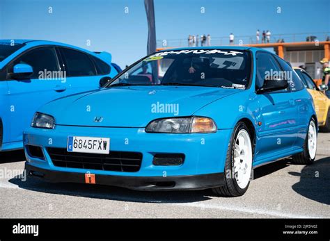 A Blue Classic Japanese Sports Car Honda Civic Eg Of The Fifth