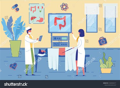 Colonoscopy Procedure Screening Colon Diseases Stock Vector Royalty