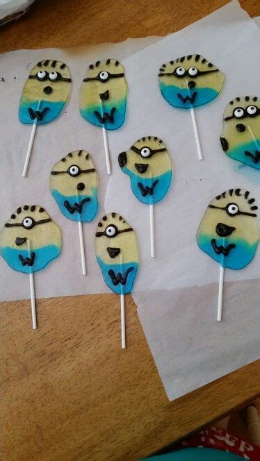 Minion Lolly Pops Wyhatt S 2nd Birthday Using Lemon And Blue Raspberry