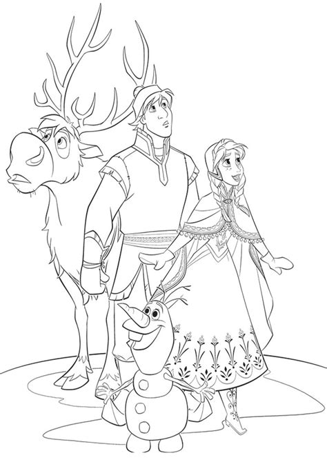 Kolorowanka Kraina Lodu Sven Olaf Kristoff I Anna