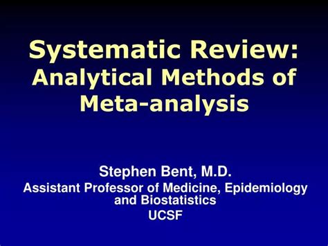 Ppt Systematic Review Analytical Methods Of Meta Analysis Powerpoint