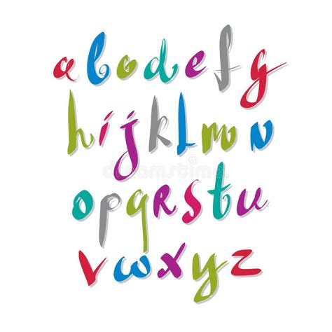 Script Handwritten Font Vector Vector Alphabet Letters Stock Vector