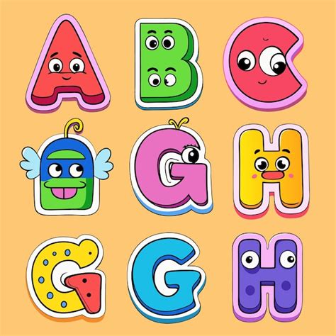 Cute Capital Letter Stickers Premium Ai Generated Vector