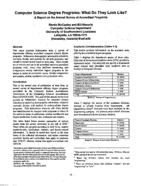 Pdf Computer Science Degree Programs