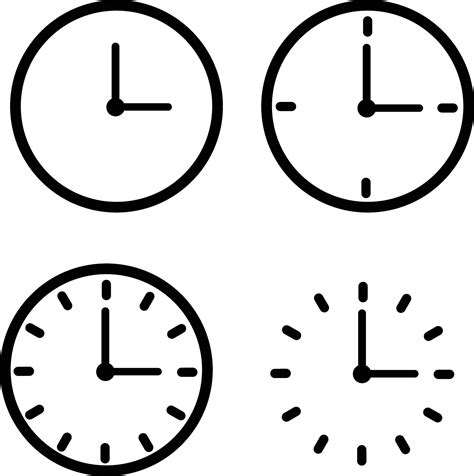 Time And Clock Icons Set Clocks Icon Collection Design Horizontal Set