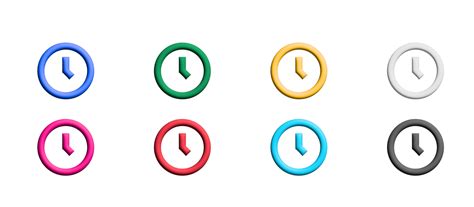Clock Icon Set Colored Symbols Graphic Elements 16617336 Png