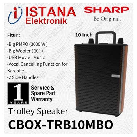 Jual Sharp Trolley Speaker Aktif Pro Series 10 Inch Cbox Trb10mbo Di