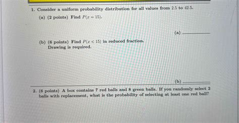 Solved 1 ﻿consider A Uniform Probability Distribution For