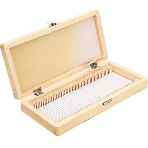 Portable Wooden Compact Histology Slide Holder Microscope Slide Case Microscope Slide Holder