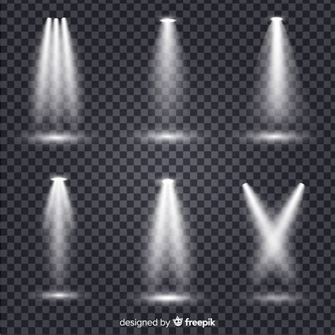 현실적인 장면 조명 세트 무료 벡터