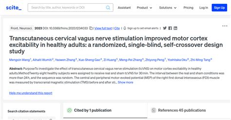 Transcutaneous Cervical Vagus Nerve Stimulation Improved Motor Cortex