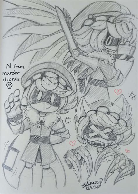 Character Fanart Sketch N From Murder Drones By Supermonsterfan On
