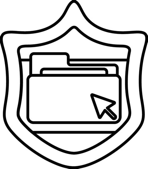 A Shield With A File Folder On It And A Mouse Cursor 66917577 Vector