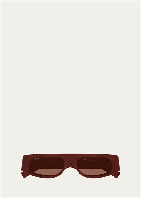Gucci Logo Acetate Rectangle Sunglasses Bergdorf Goodman