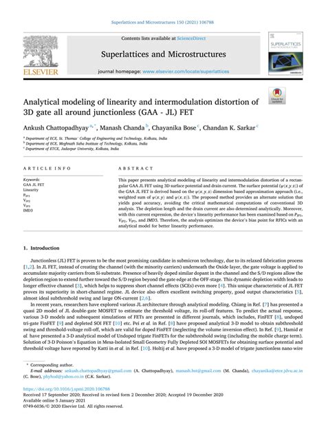 Pdf Analytical Modeling Of Linearity And Intermodulation Distortion