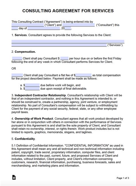 Free Consulting Agreement Template With Retainer PDF Word EForms