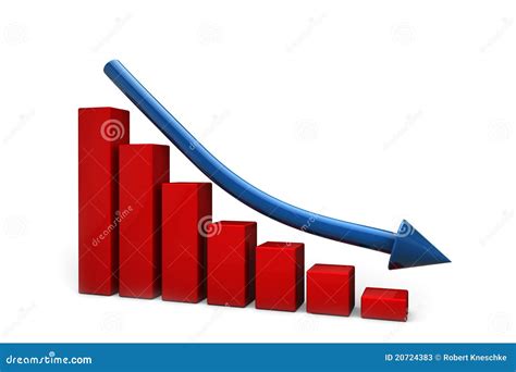 Declining Bar Chart And Falling Arrow Stock Illustration Illustration