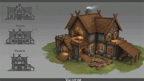 Building Plan Valheim Viking House Ideas Medieval Village Layout